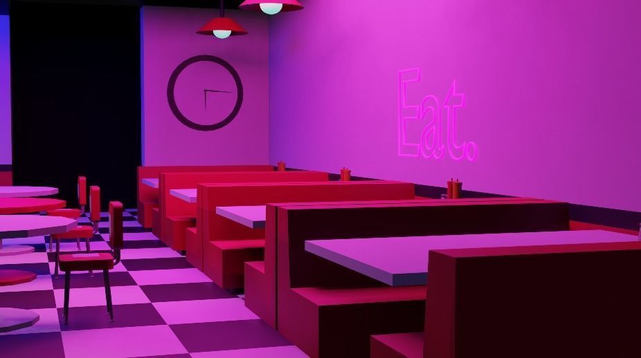 3D model Low-Poly 80s Diner - Retro VR / AR / low-poly | CGTrader