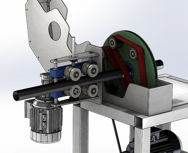 Tube Rotary Polishing Machine 3D model | CGTrader