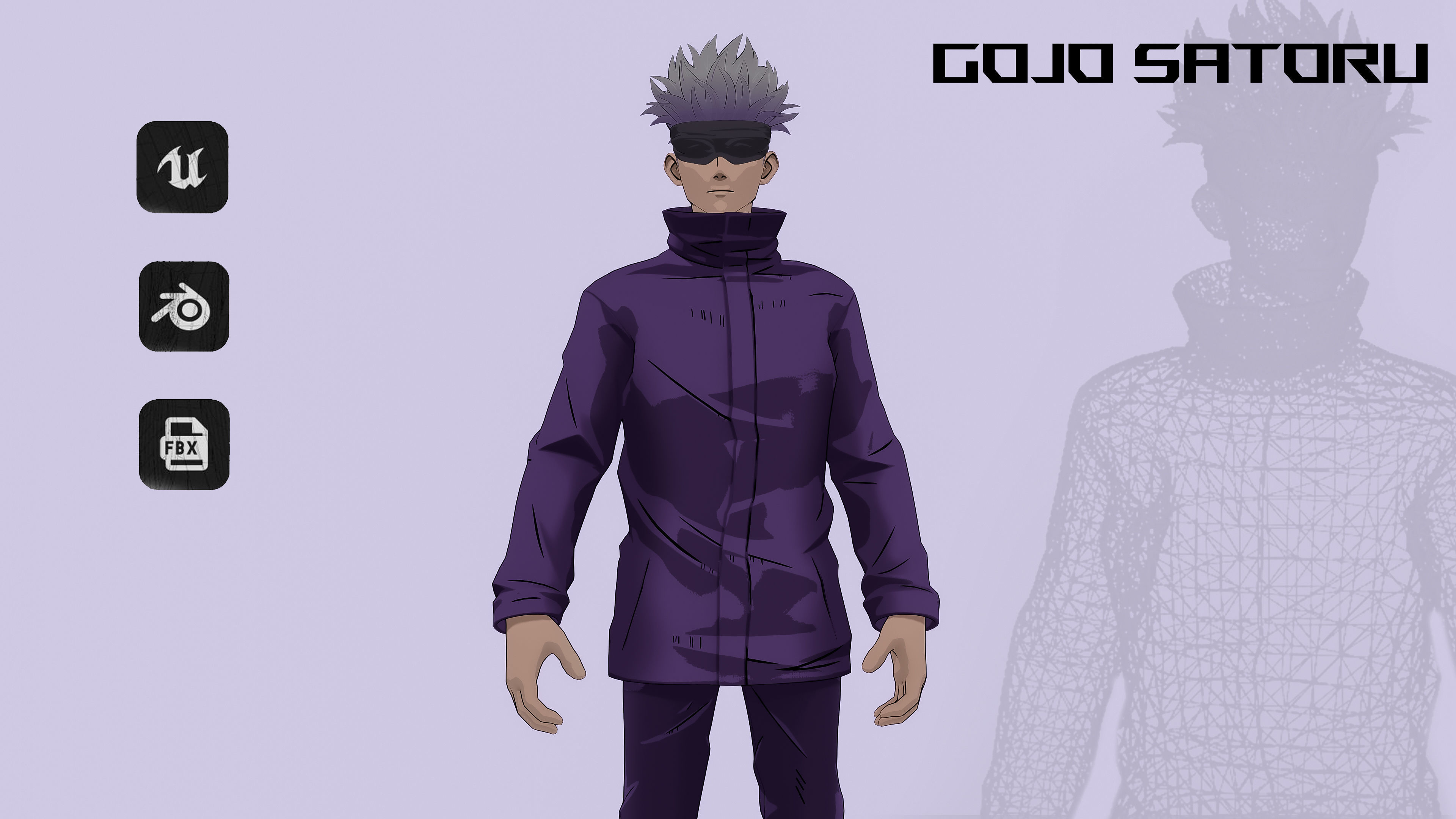 3D model Satoru Gojo - Jujutsu Kaisen - Rigged Game Ready 3D model VR ...