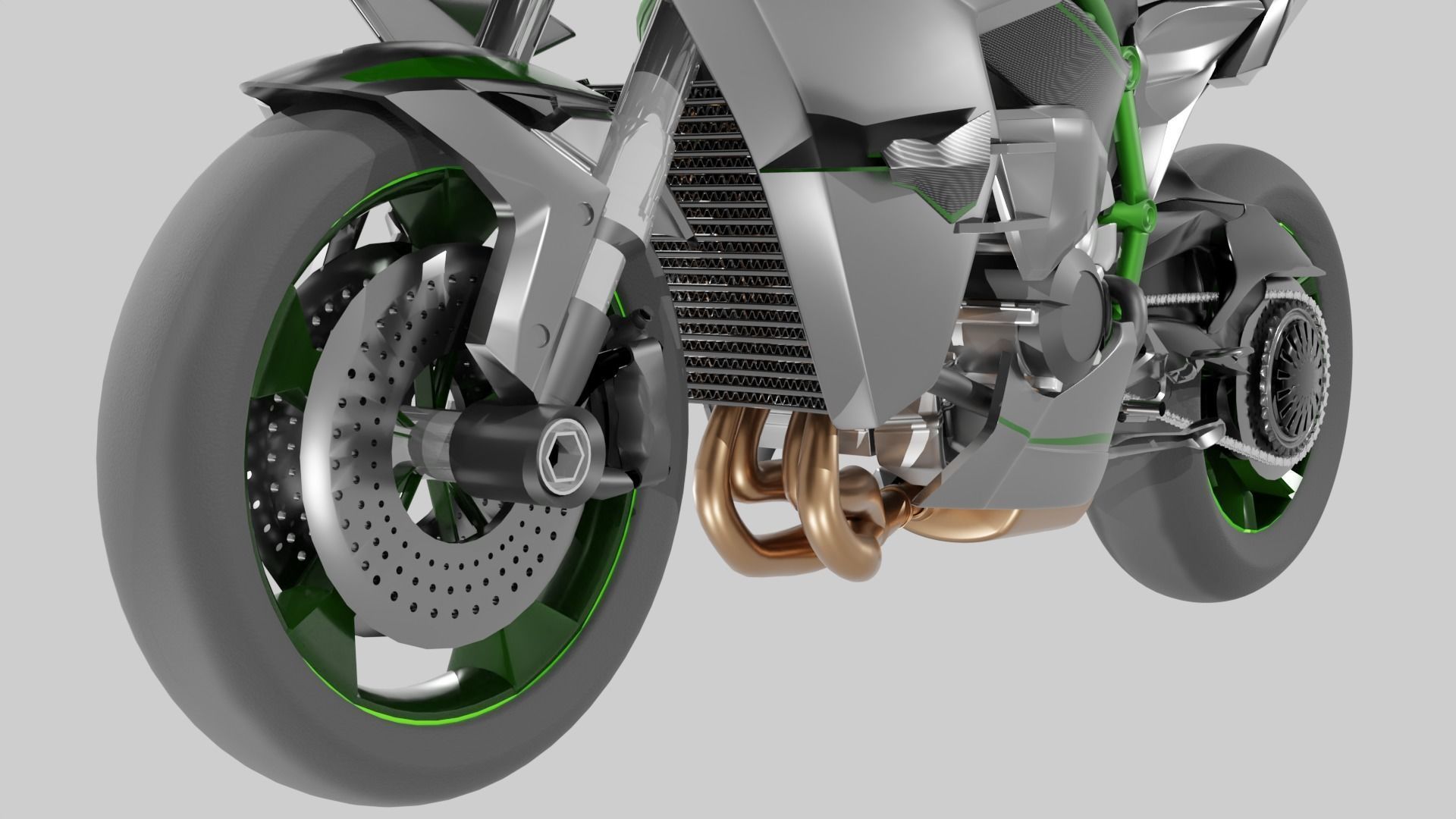 Kawasaki Ninja H2R - Supersport Racing Motorcycle 3D model | CGTrader