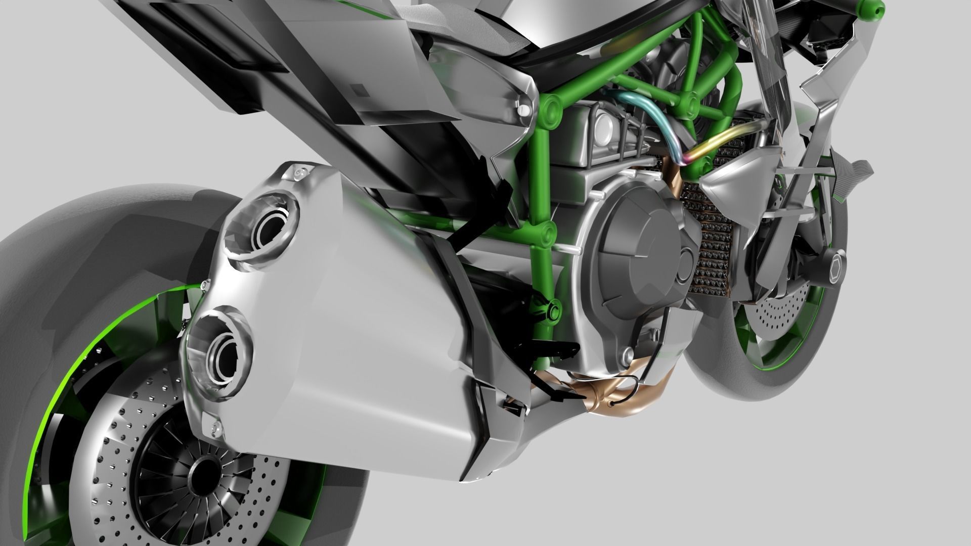 Kawasaki Ninja H2R - Supersport Racing Motorcycle 3D model | CGTrader