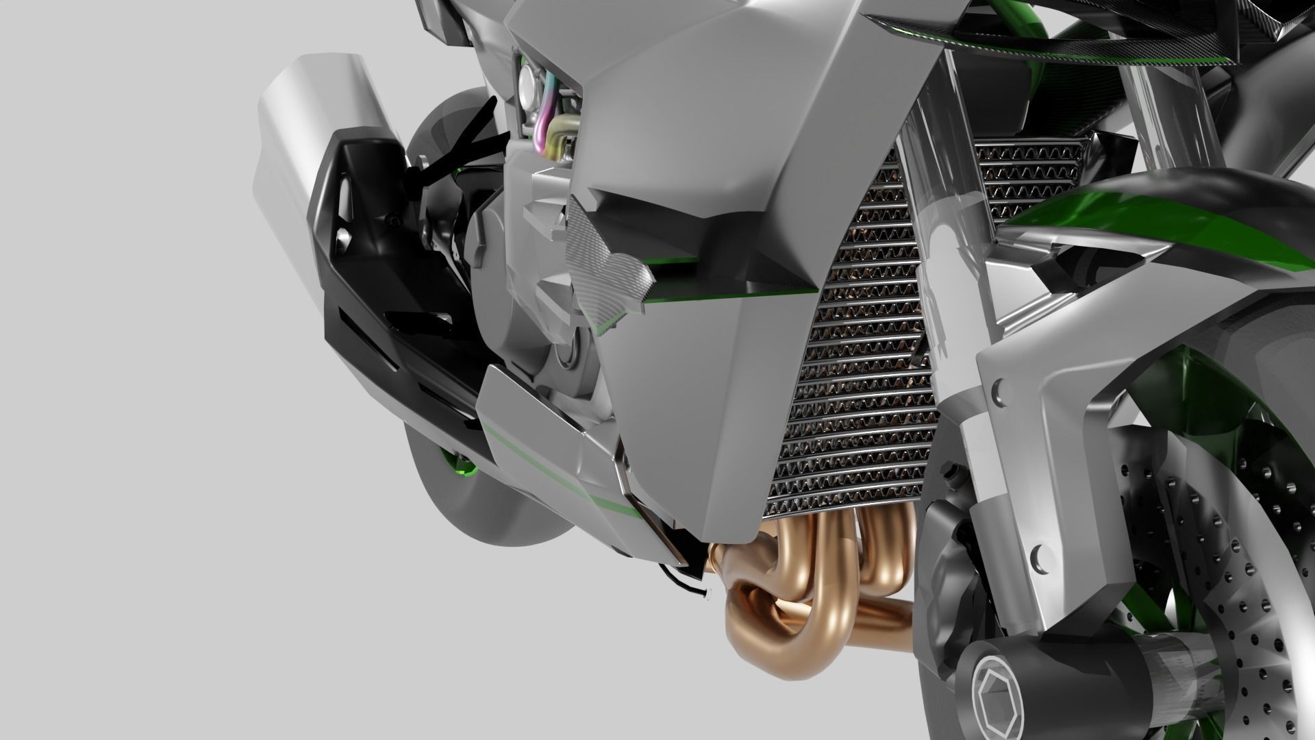 Kawasaki Ninja H2R - Supersport Racing Motorcycle 3D model | CGTrader