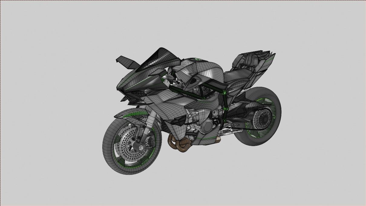 Kawasaki Ninja H2R - Supersport Racing Motorcycle 3D model | CGTrader
