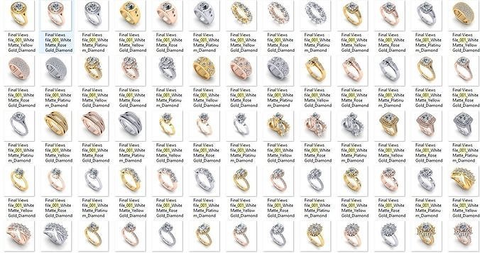 jewelicious-001 30 plus jewelry model pack in stl file 3D model 3D ...