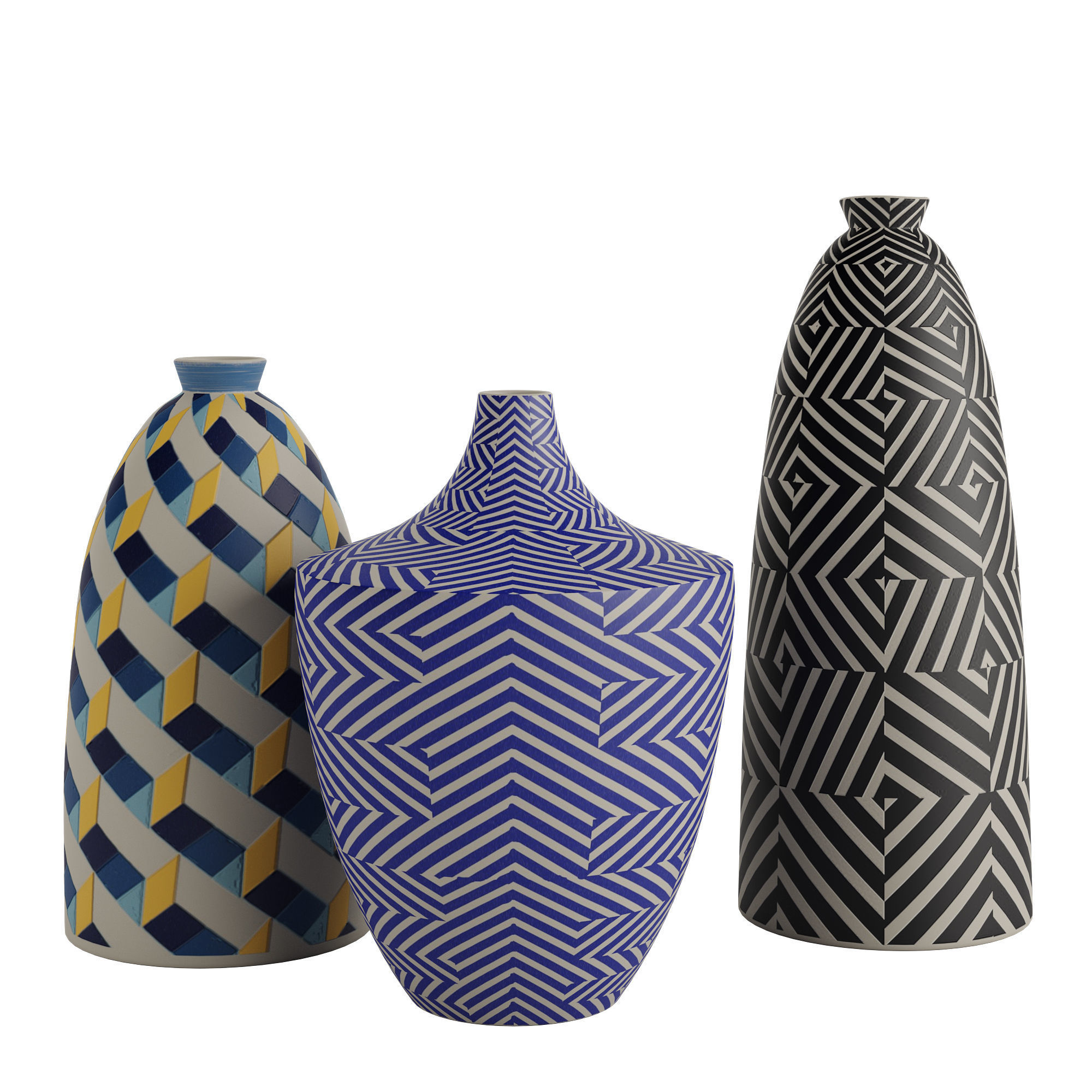 Cody Hoyt Geometric Ceramic Vase Collection 3D model | CGTrader