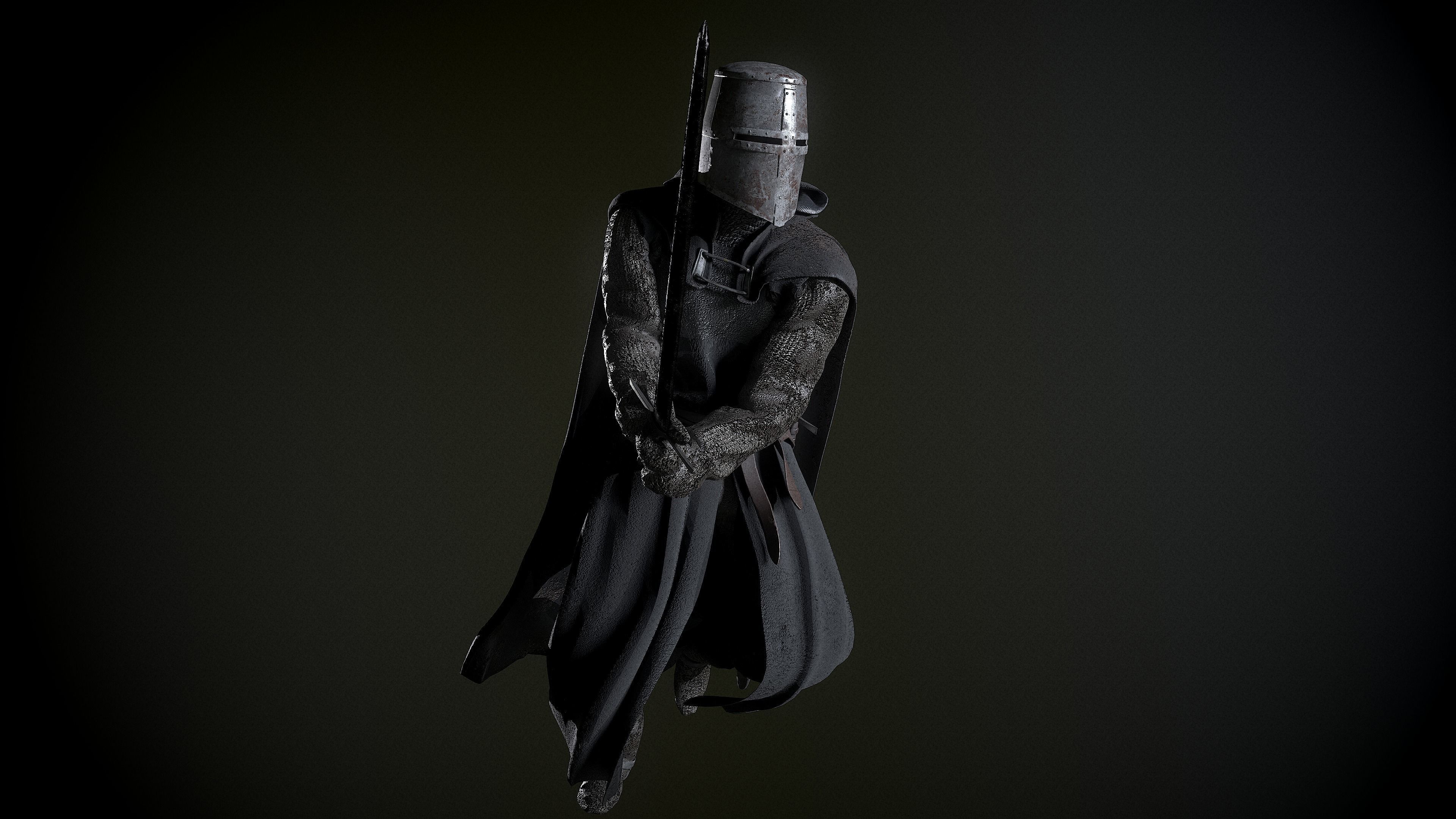 Knight in Shining Armor 3D model rigged | CGTrader
