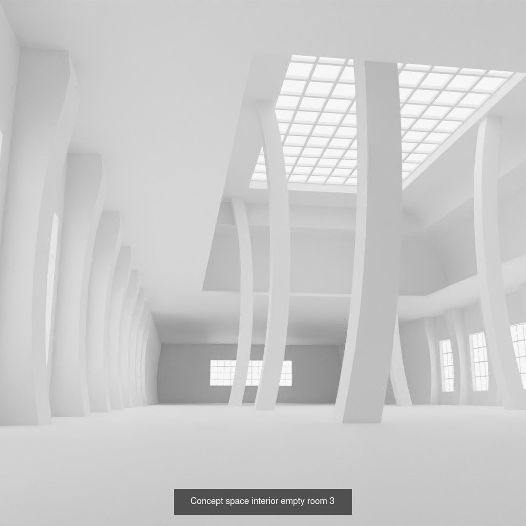 3D Model Collection Concept space interior empty rooms VR / AR / low ...