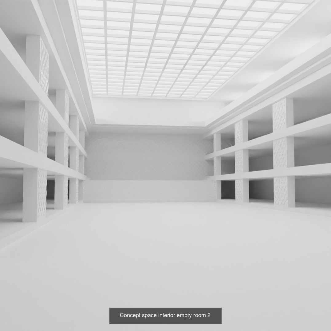 3D Model Collection Concept space interior empty rooms VR / AR / low ...