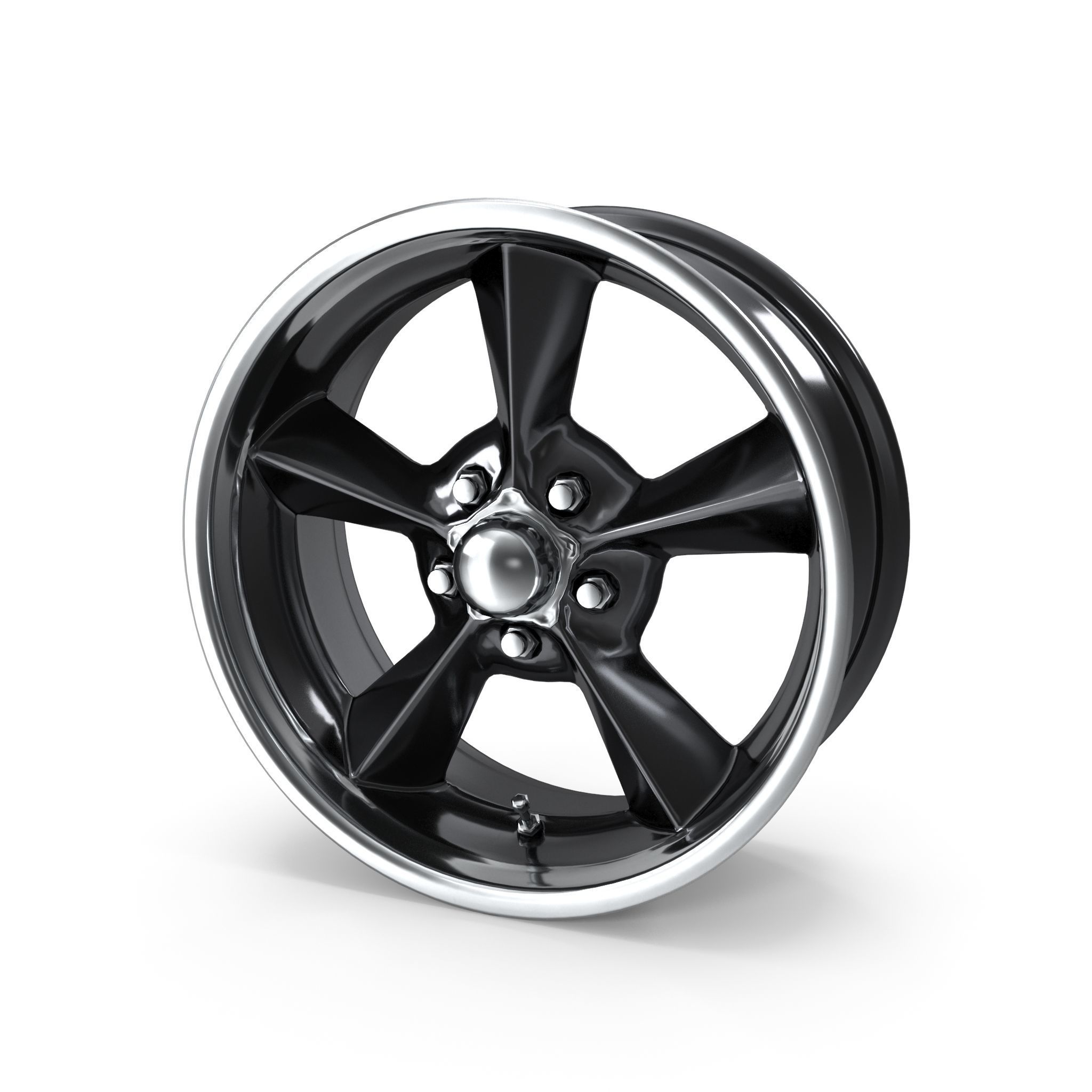 3D model BG Rod Works Old School Wheel 17x8 Gunmetal With Machined Lip ...