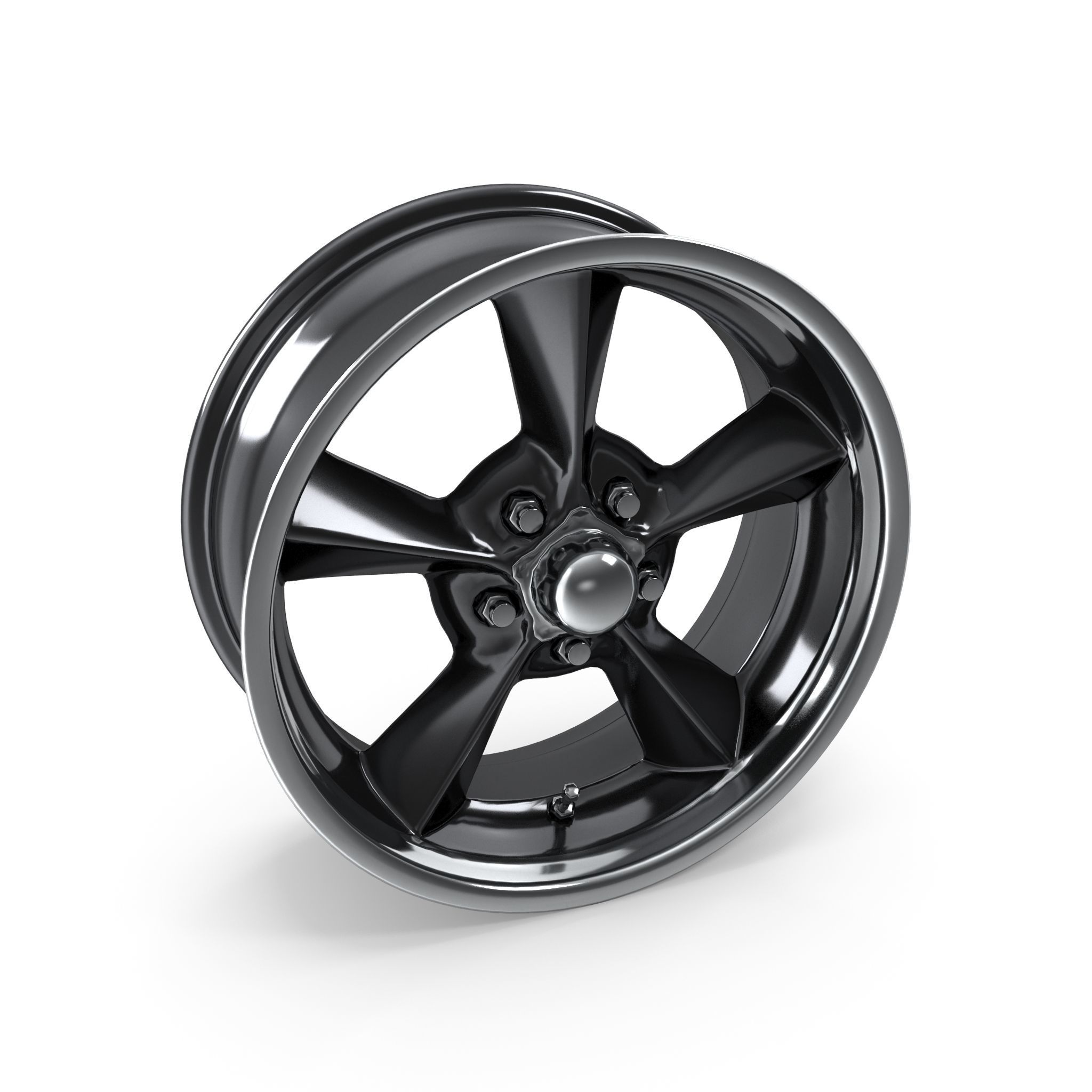 3D model BG Rod Works Old School Wheel 17x8 Gunmetal With Machined Lip ...
