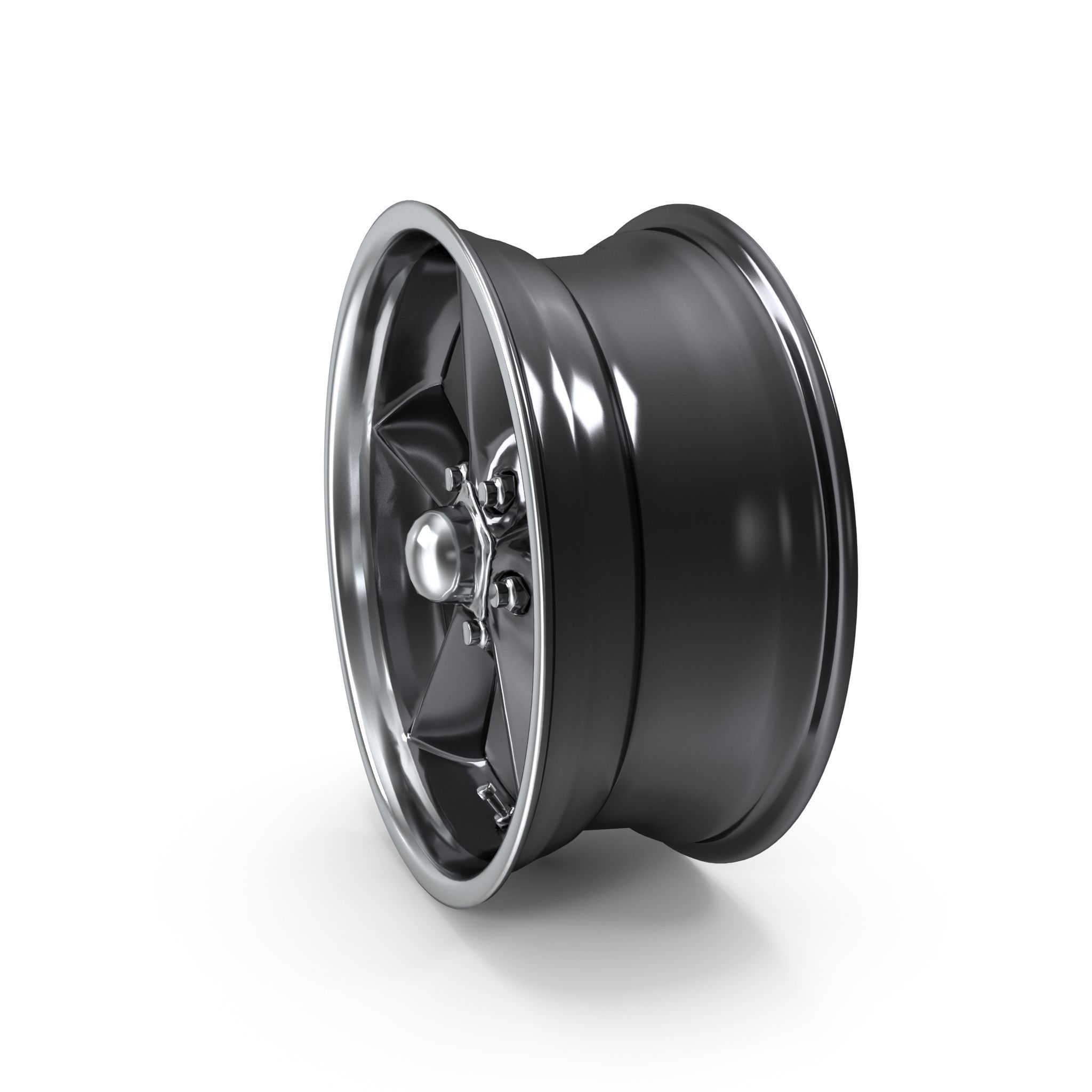 3D model BG Rod Works Old School Wheel 17x8 Gunmetal With Machined Lip ...
