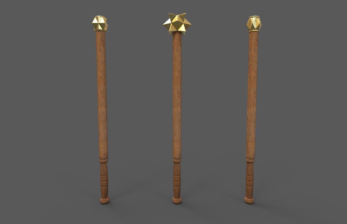 3D model Realistic medieval brass maces 11 to 14th century VR / AR ...