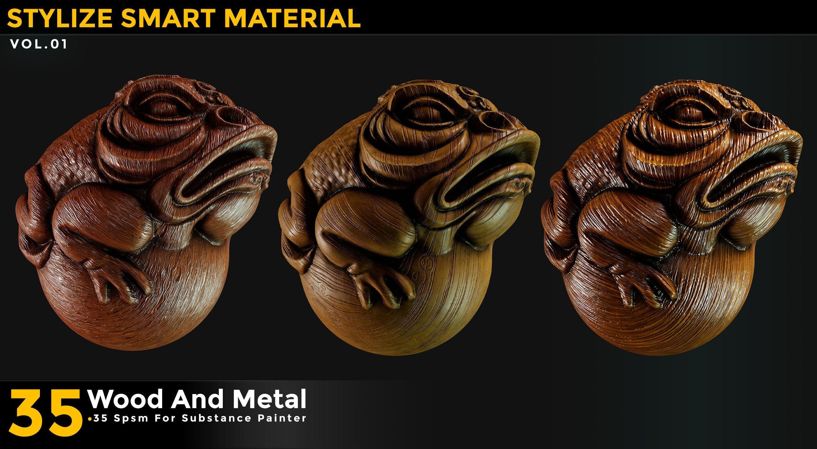 35 Stylized Smart Materials Wood - Metal Vol 01 Texture | CGTrader