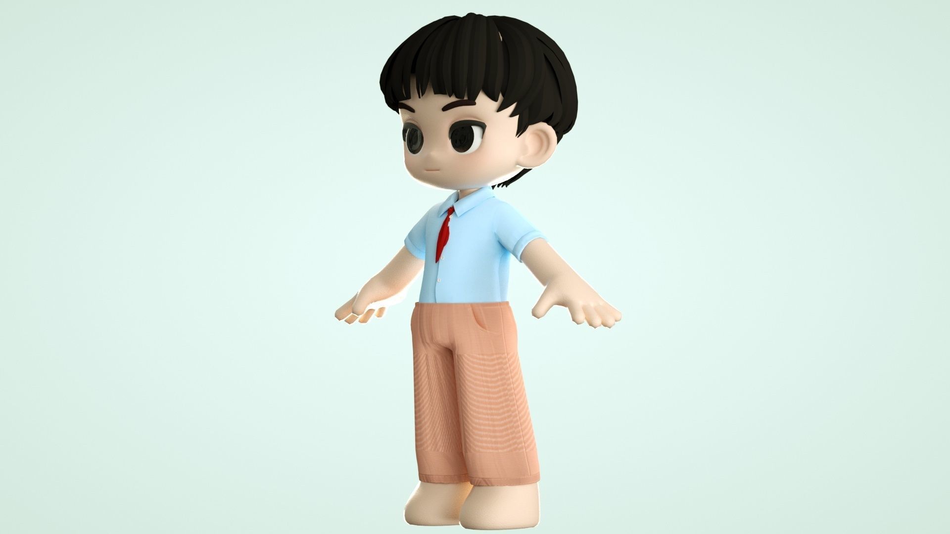 Cartoon boys teenagers elementary school children 3D model | CGTrader