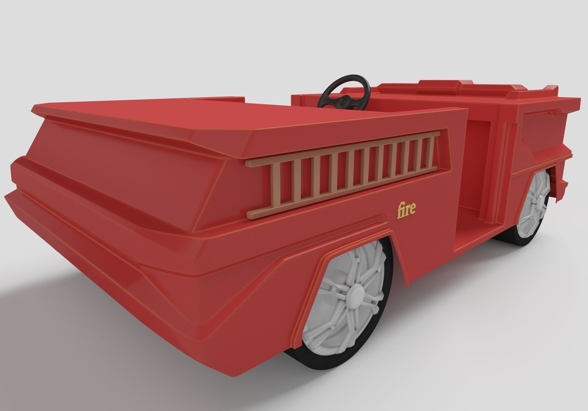 ride on car fire truck design 3D model | CGTrader