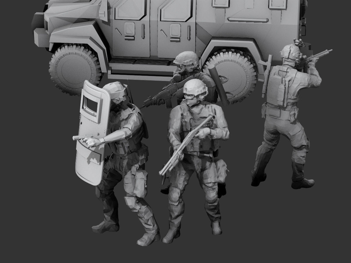 3D model Lowpoly Swat VR / AR / low-poly | CGTrader