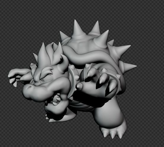Bowser Statue 3D model 3D printable | CGTrader