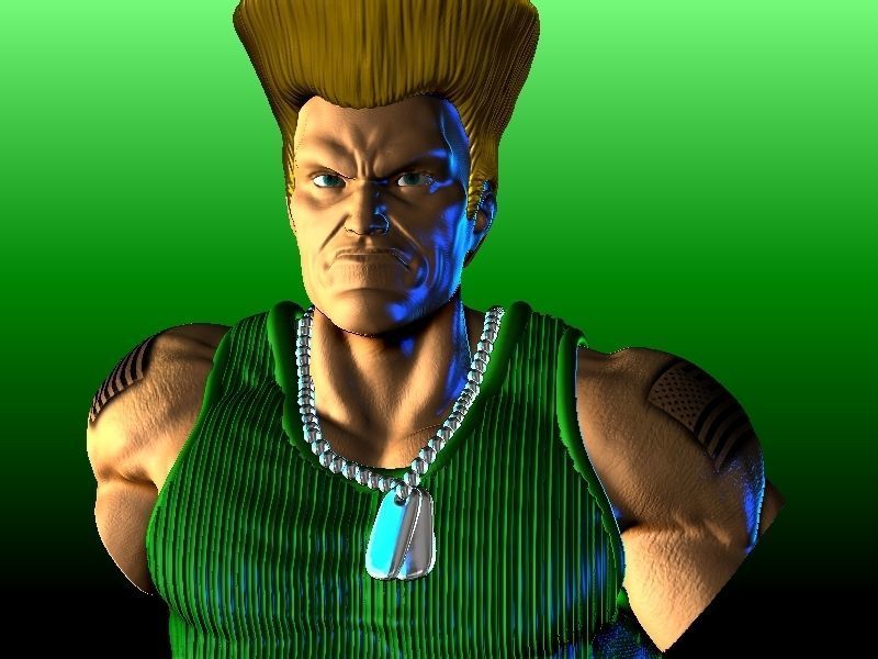 GUILE STREET FIGHTER VIDEO GAMES BUST 3D model 3D printable | CGTrader