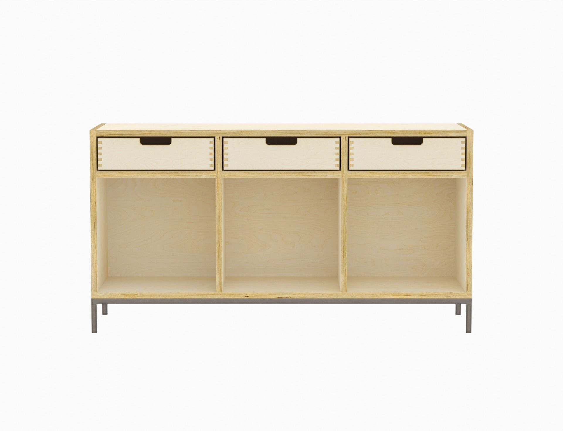 3D model Low-Poly White Birch Plywood Record Shelf VR / AR / low-poly ...