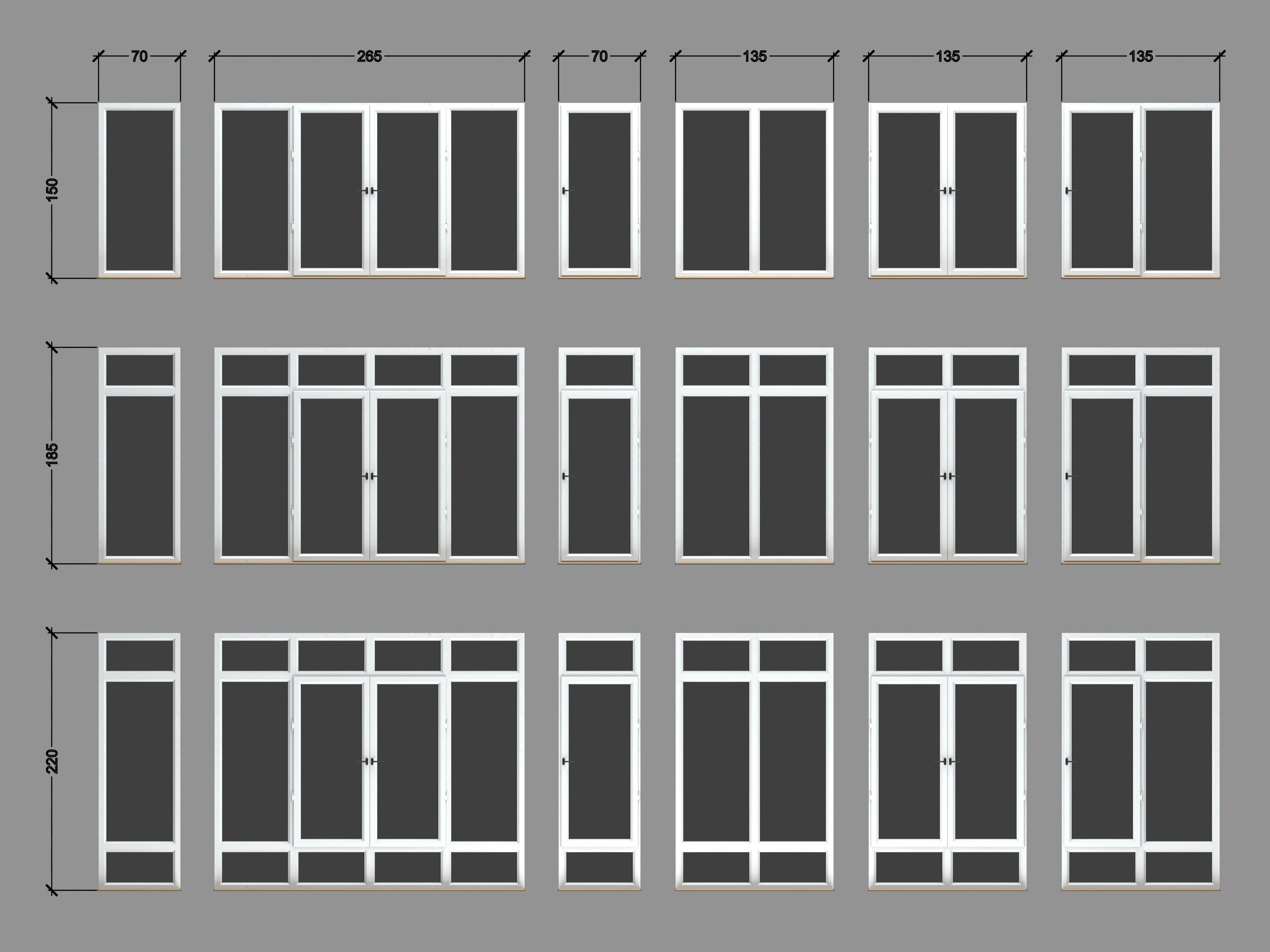 UPVC windows with frame collection 3D model | CGTrader