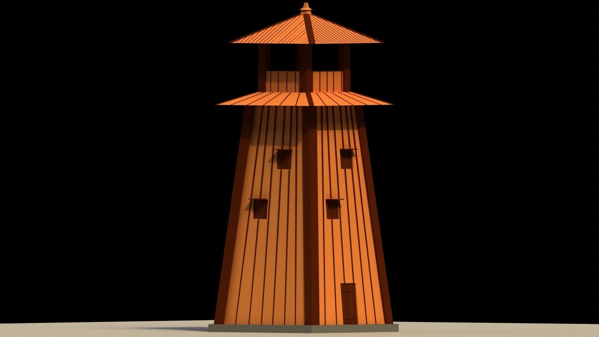 3D model Low Poly Japanese Tower VR / AR / low-poly | CGTrader