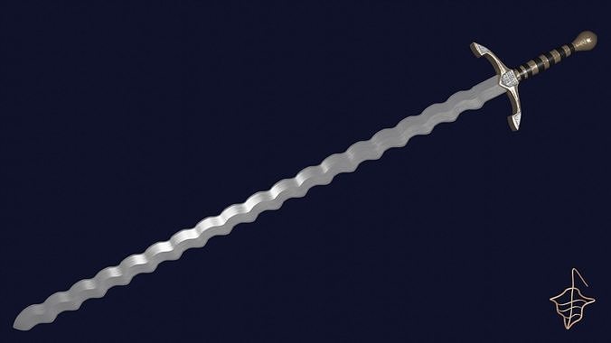 3D model Flamberge sword with Excalibur handle VR / AR / low-poly | CGTrader