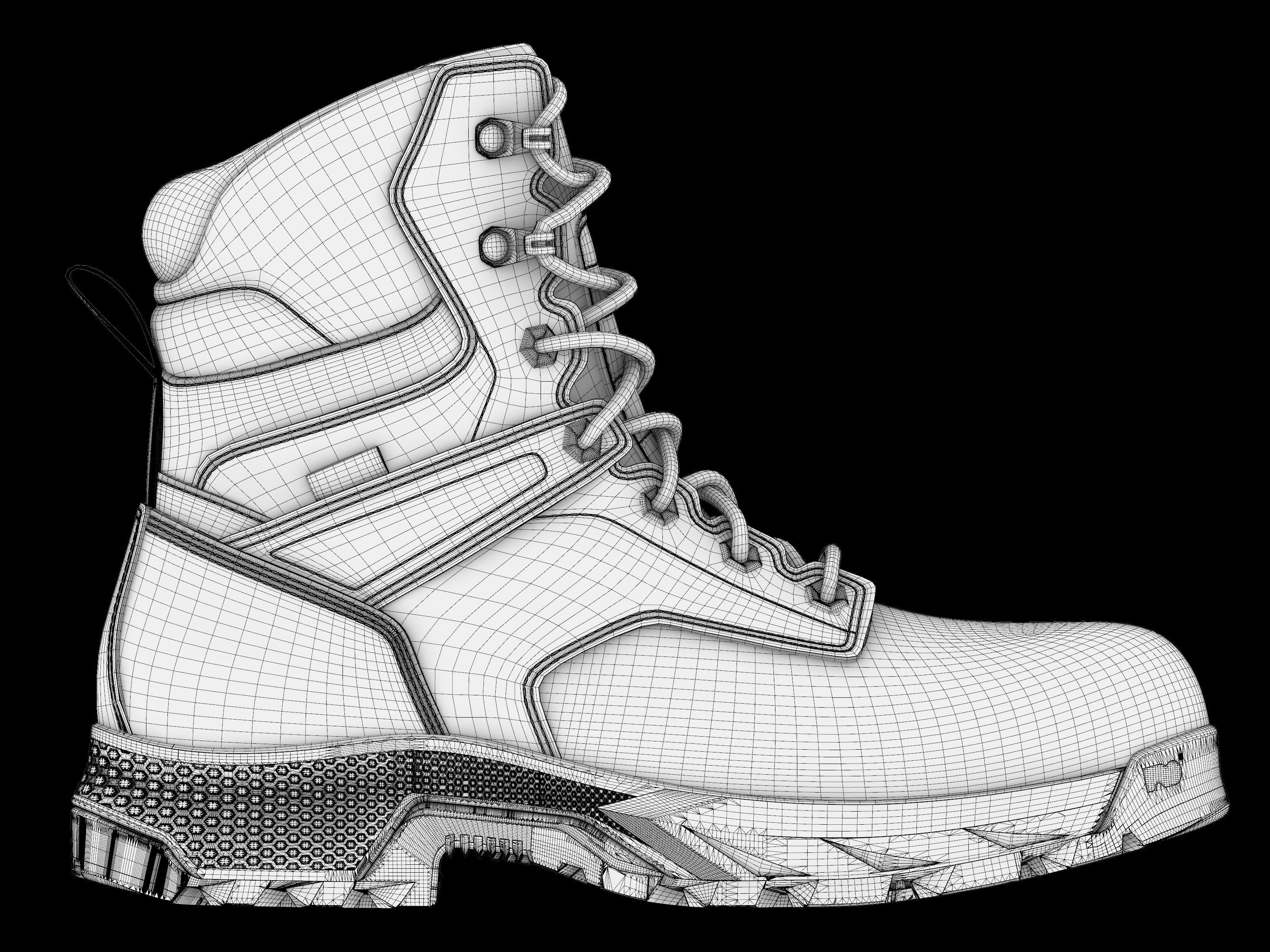 High Boots 3D Shoe 3D model | CGTrader