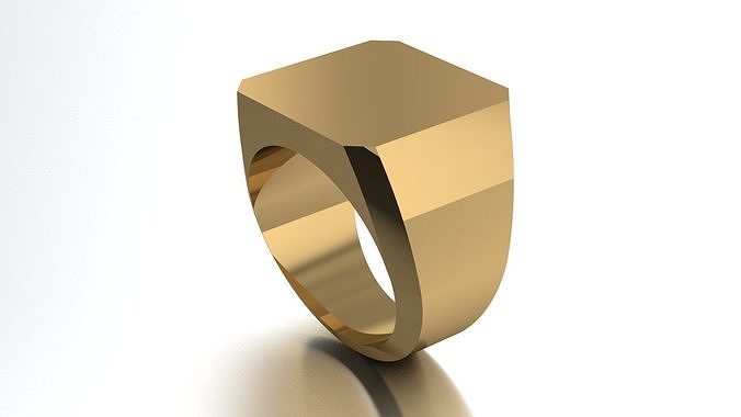 16mm Signet Ring Eamradshape Pritable model 3dmodel US 7 3D model 3D ...