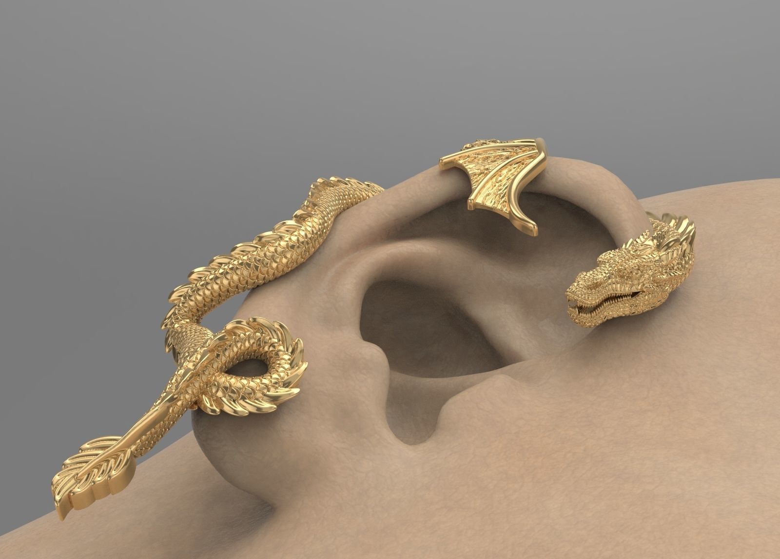 Earring dragon Smaug 3D model 3D printable | CGTrader