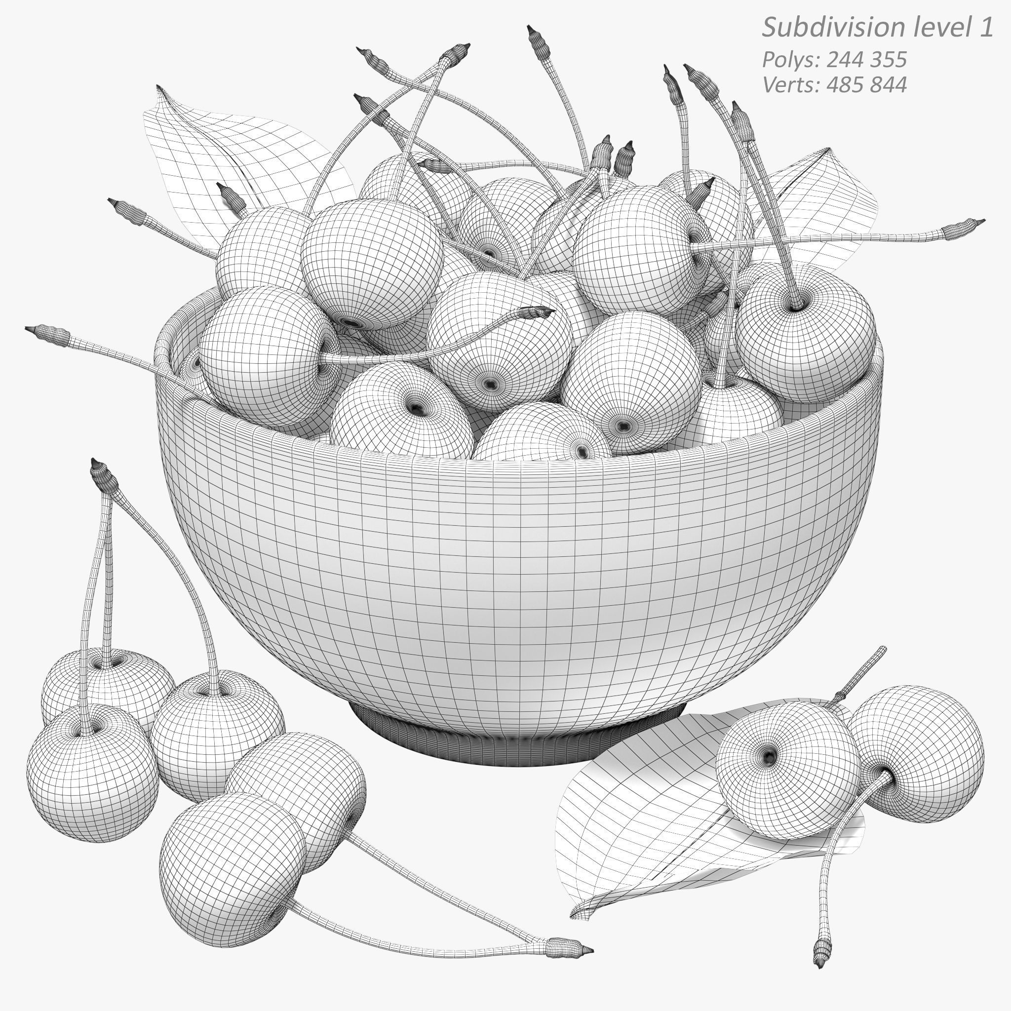 Wet Cherries 3D model | CGTrader