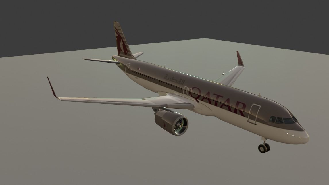 3D model Qatar airways a320neo 3d model VR / AR / low-poly | CGTrader