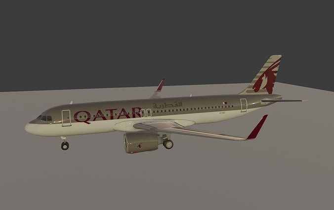 3D model Qatar airways a320neo 3d model VR / AR / low-poly | CGTrader