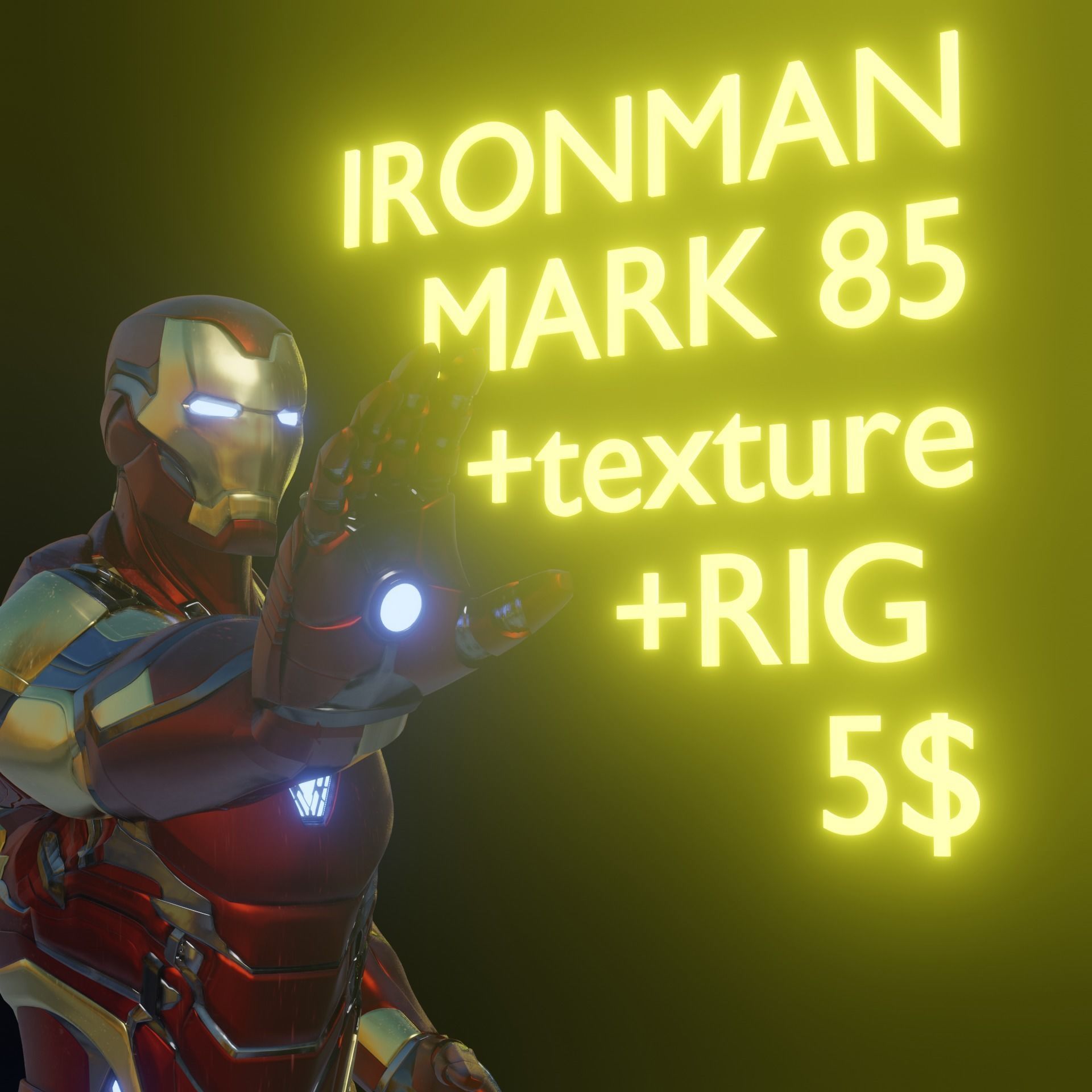 3D model IRONMAN MARK 85 RIG and TEXTURES VR / AR / low-poly | CGTrader