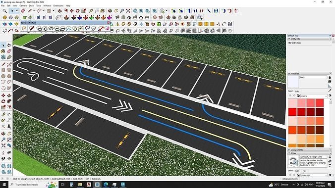 Modern Parking Lot - sketchup model 3D model | CGTrader