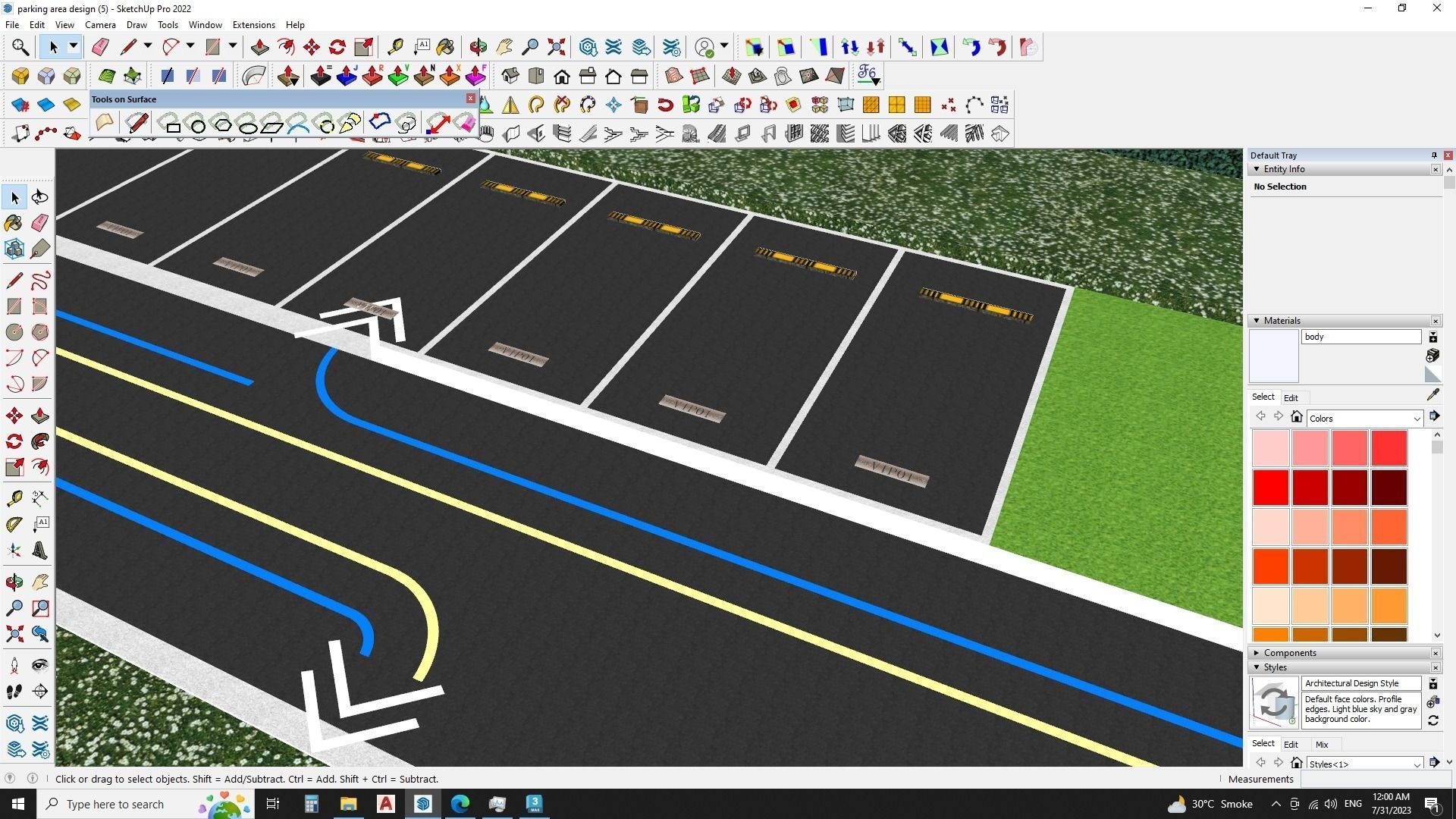 Modern Parking Lot - sketchup model 3D model | CGTrader