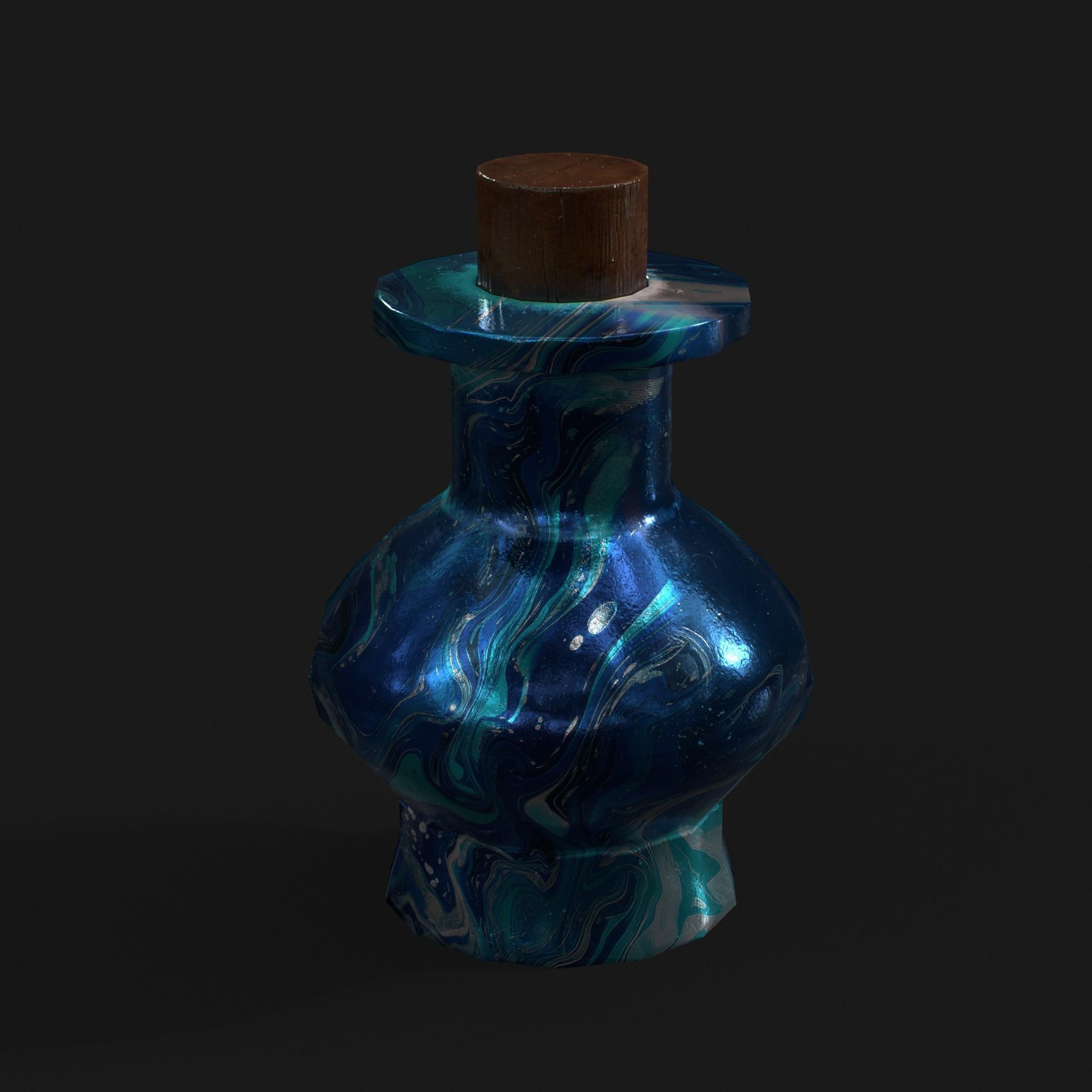 3D model Marble Low Poly Magical Alchemy Potions VR / AR / low-poly ...