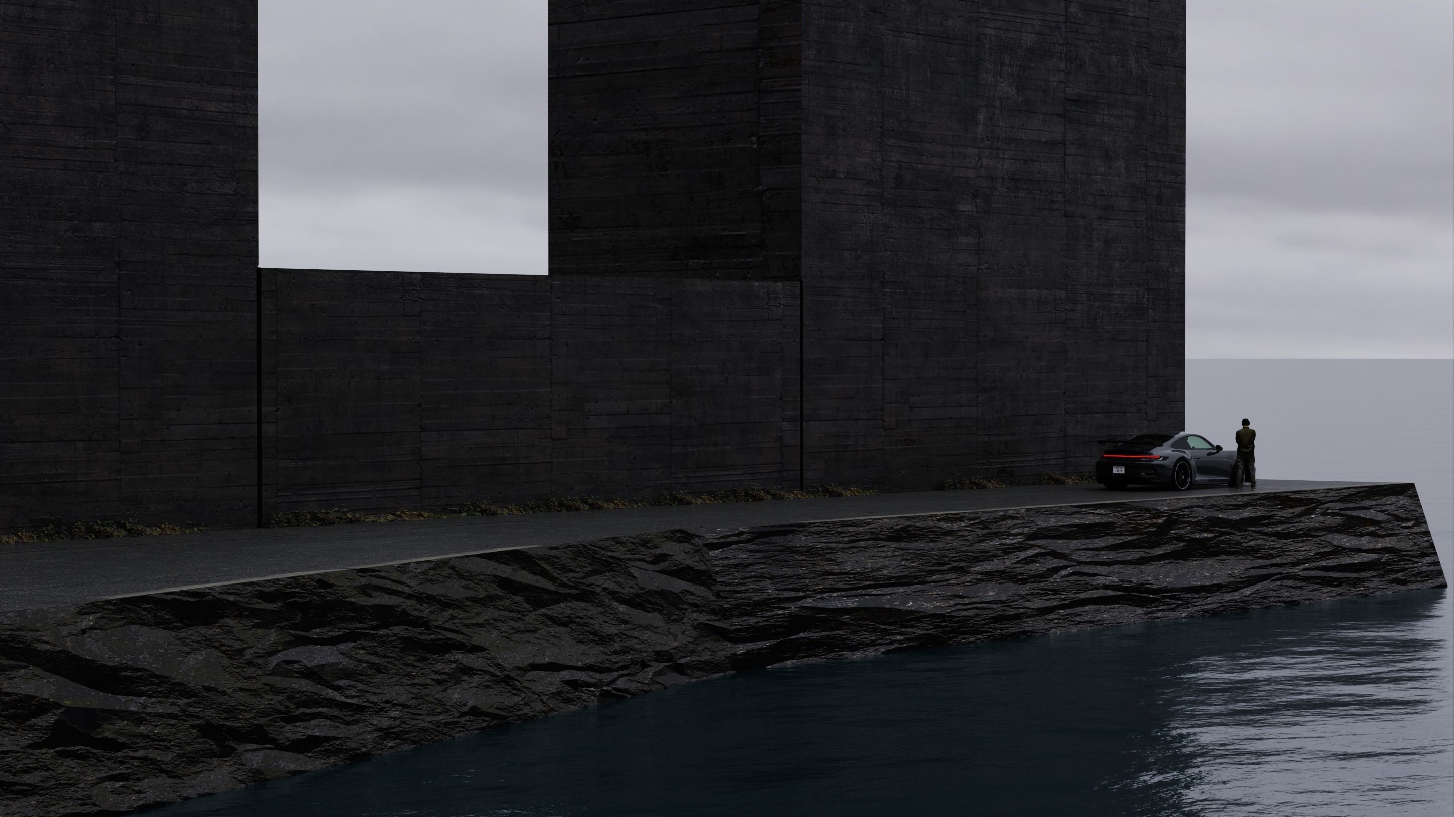 Car Seaside Scene 3D Blender File Textured FBX File 3D model | CGTrader
