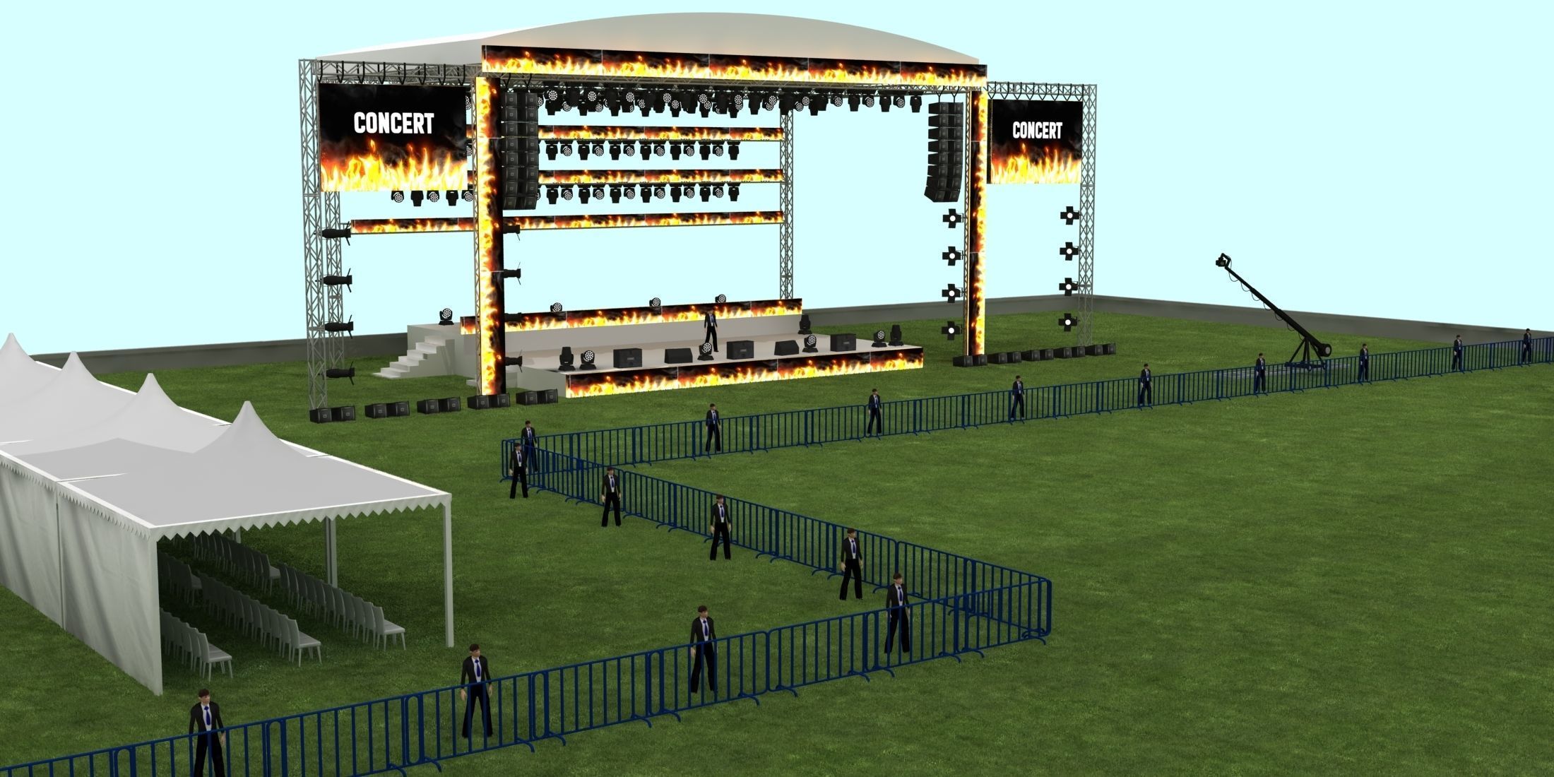 Big Concert Stage Area 031 3D model | CGTrader