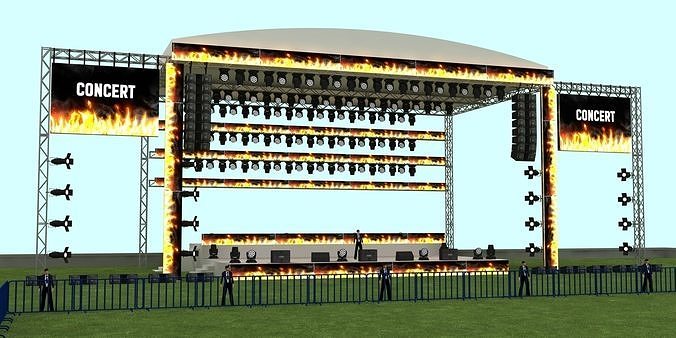 Big Concert Stage Area 031 3D model | CGTrader