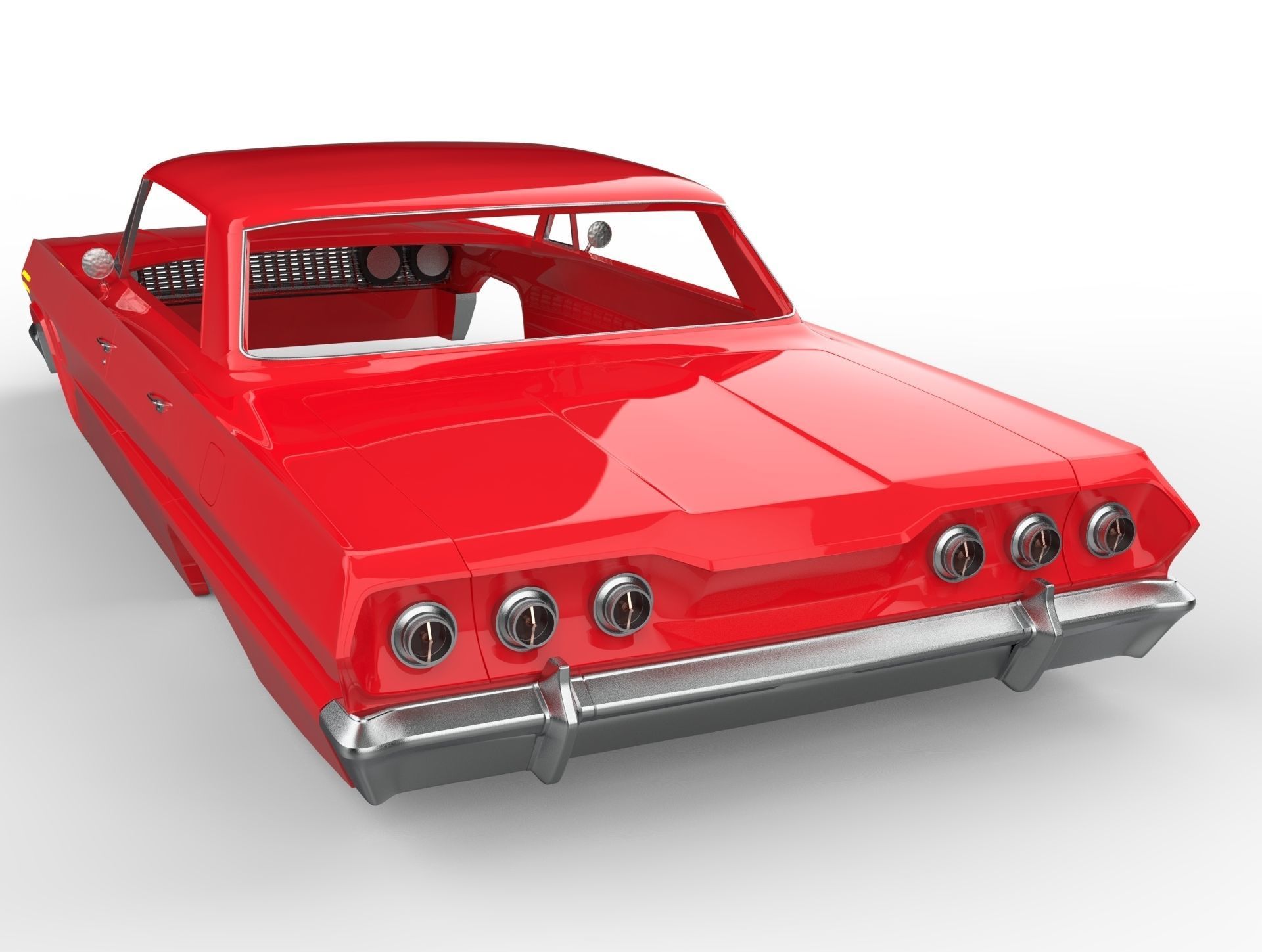 Chevrolet Impala 1963 4 door Hardtop Sport Sedan 3D model 3D printable ...