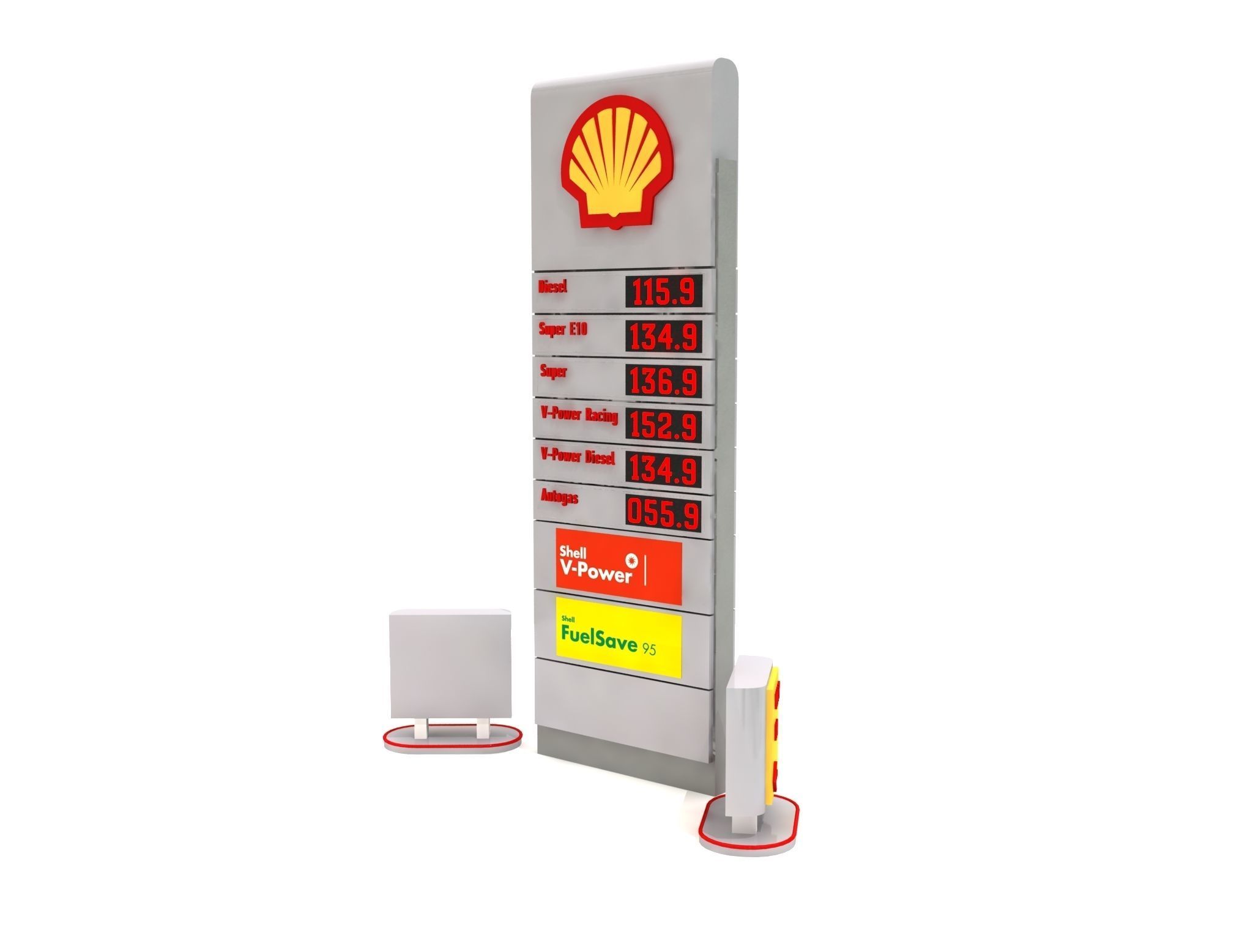 Petrol Station Totem Sign and Orientation Sign model 3D model | CGTrader