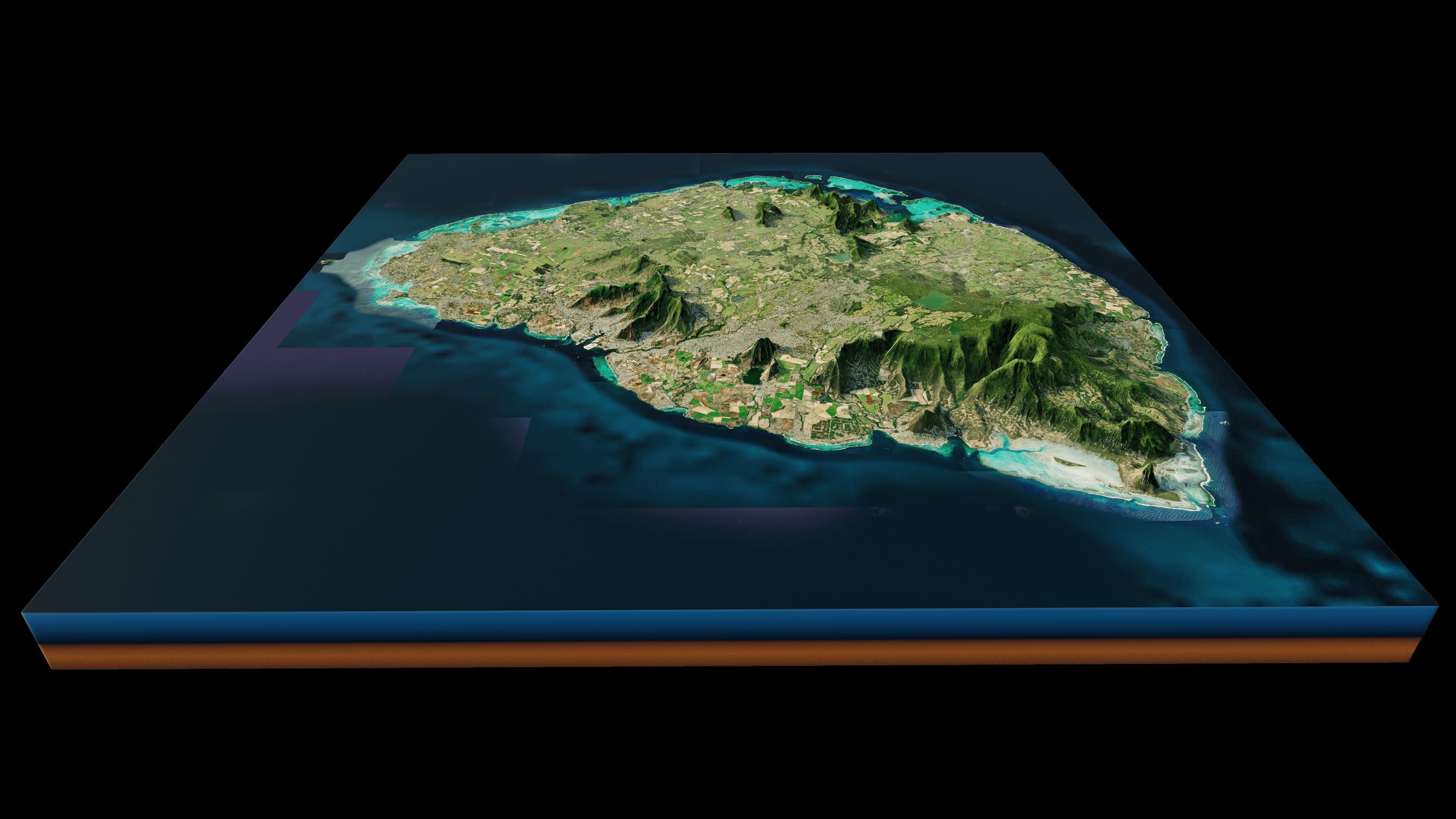 Mauritius island full 3d model terrain 3D model | CGTrader