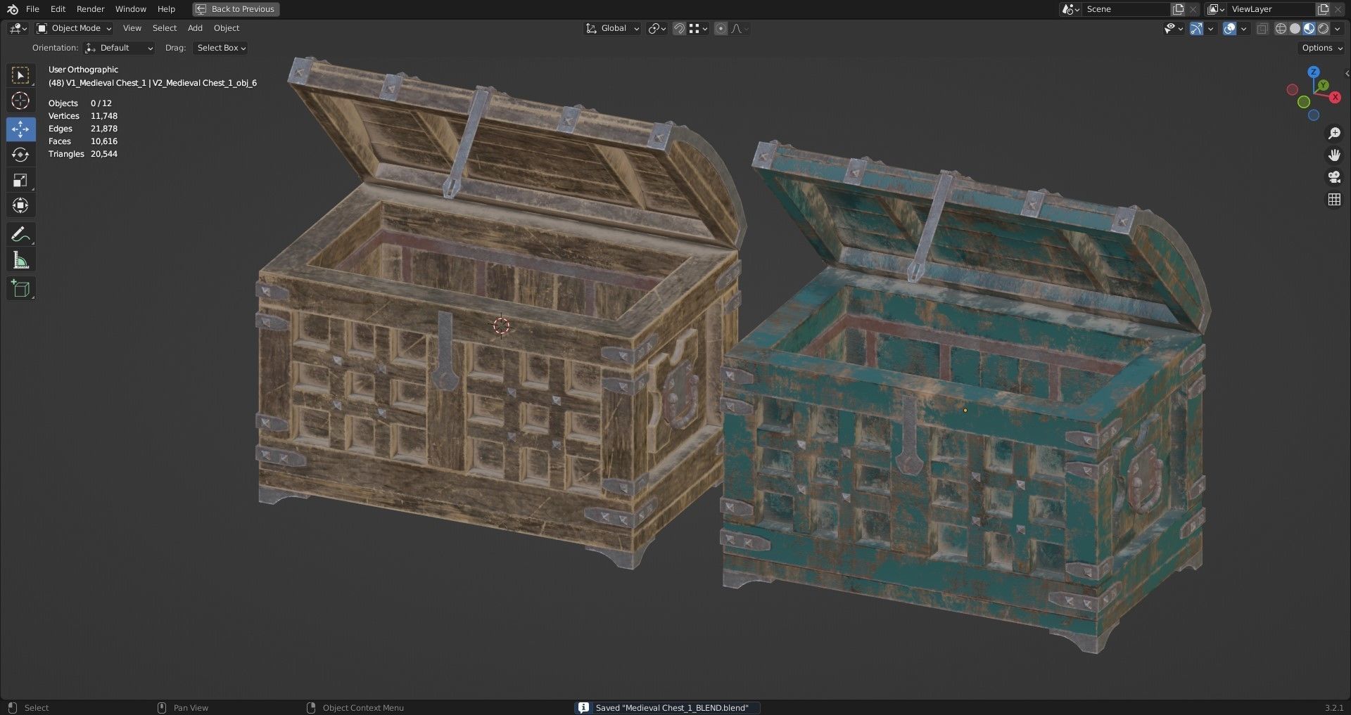 3D model Medieval Chest 1 VR / AR / low-poly | CGTrader