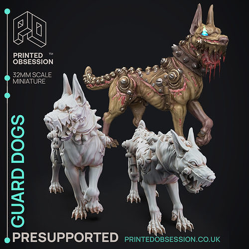 Guard Dogs - 3D Printable TTRPG - PRESUPPORTED - 32mm Scale 3D model 3D ...