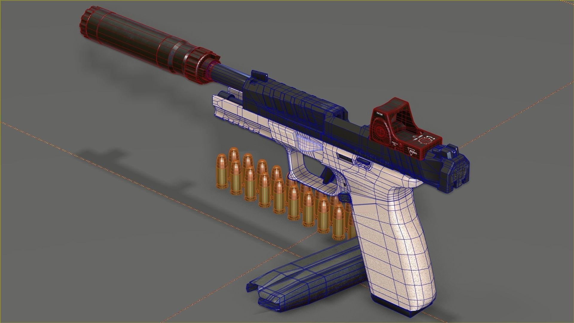 3D model Springfield Armory - Echelon threaded VR / AR / low-poly ...