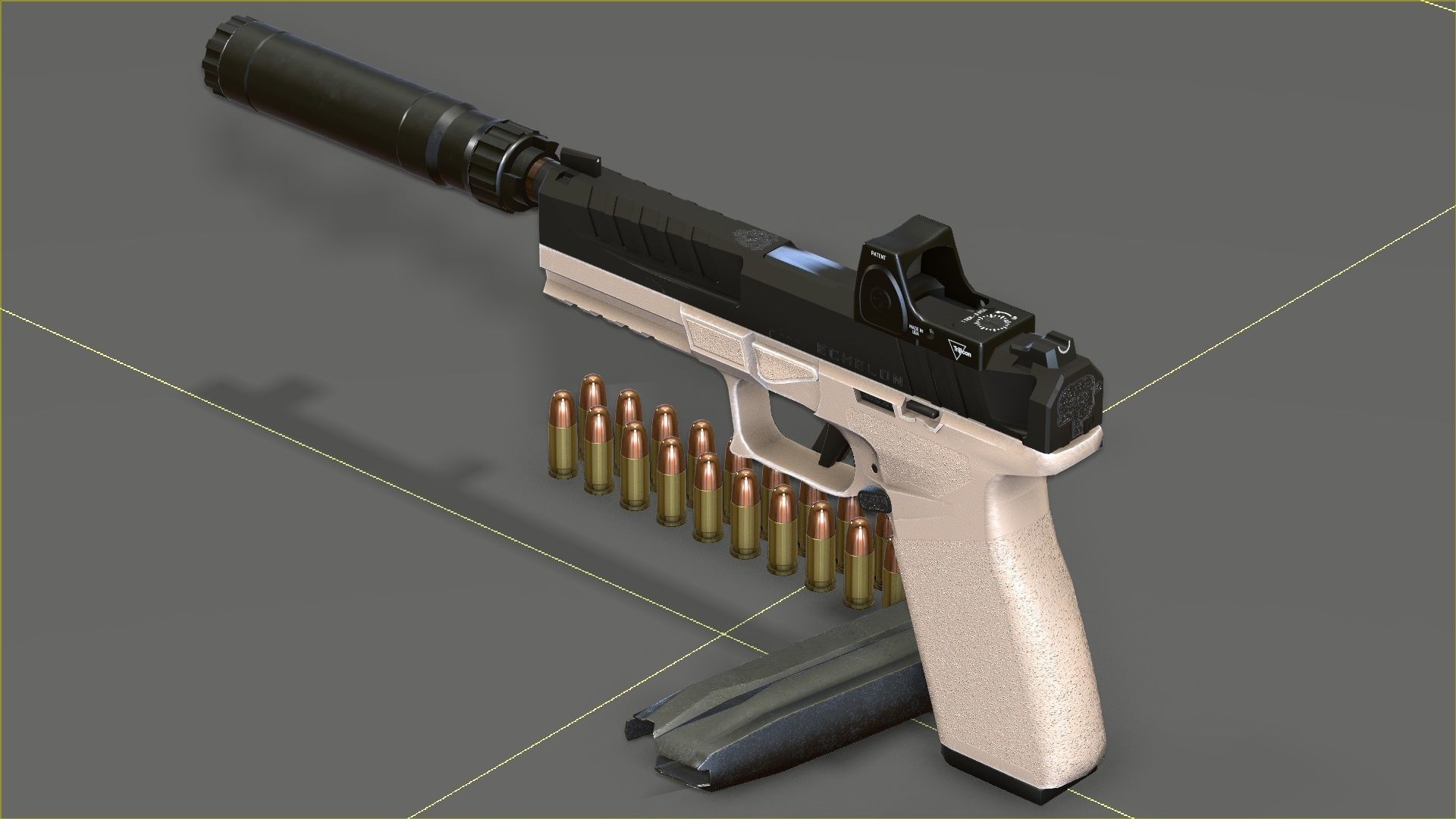 3D model Springfield Armory - Echelon threaded VR / AR / low-poly ...