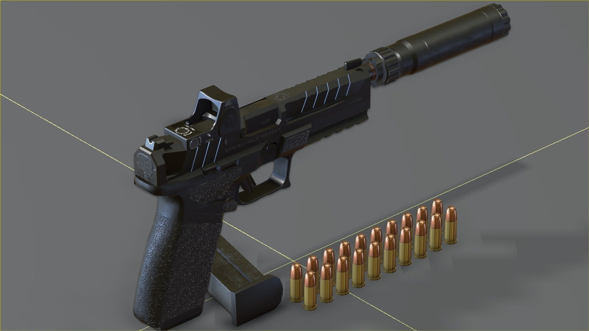 3D model Springfield Armory - Echelon threaded VR / AR / low-poly ...