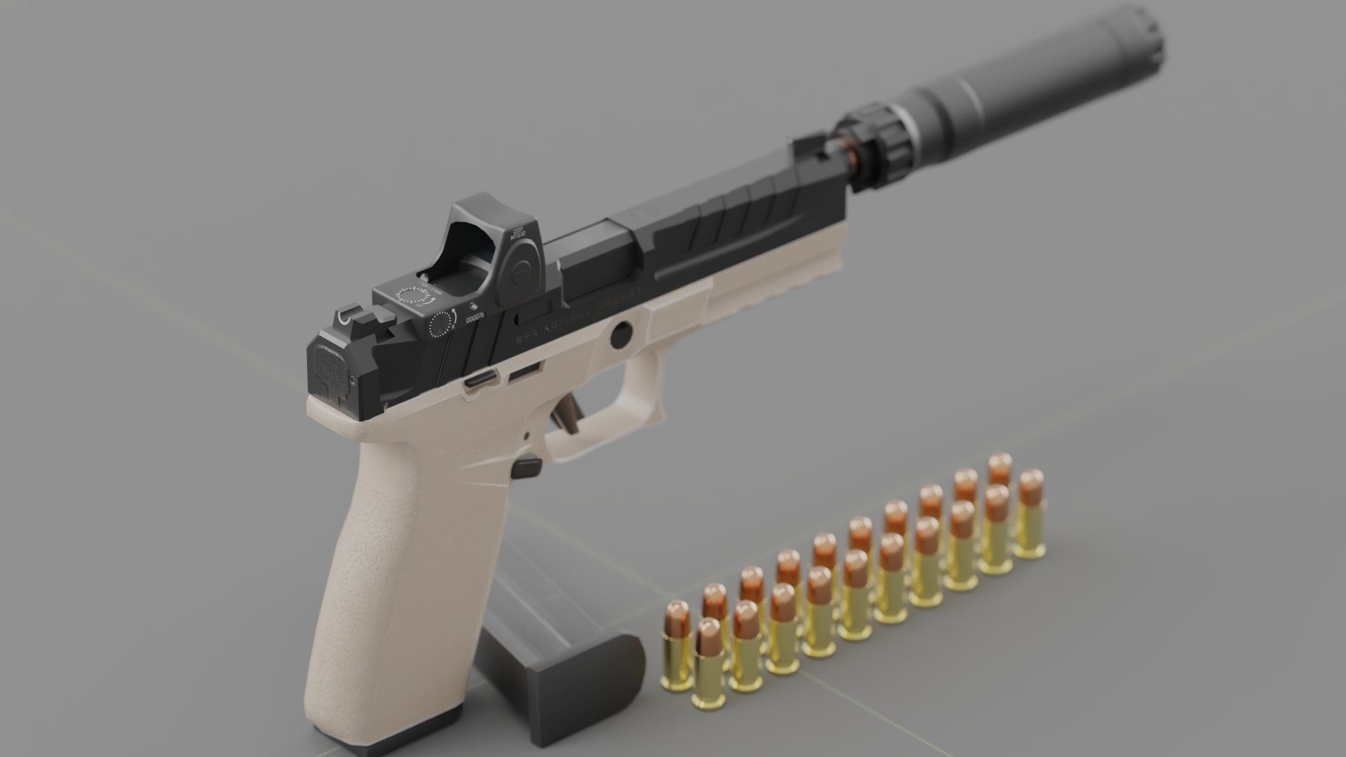 3D model Springfield Armory - Echelon threaded VR / AR / low-poly ...
