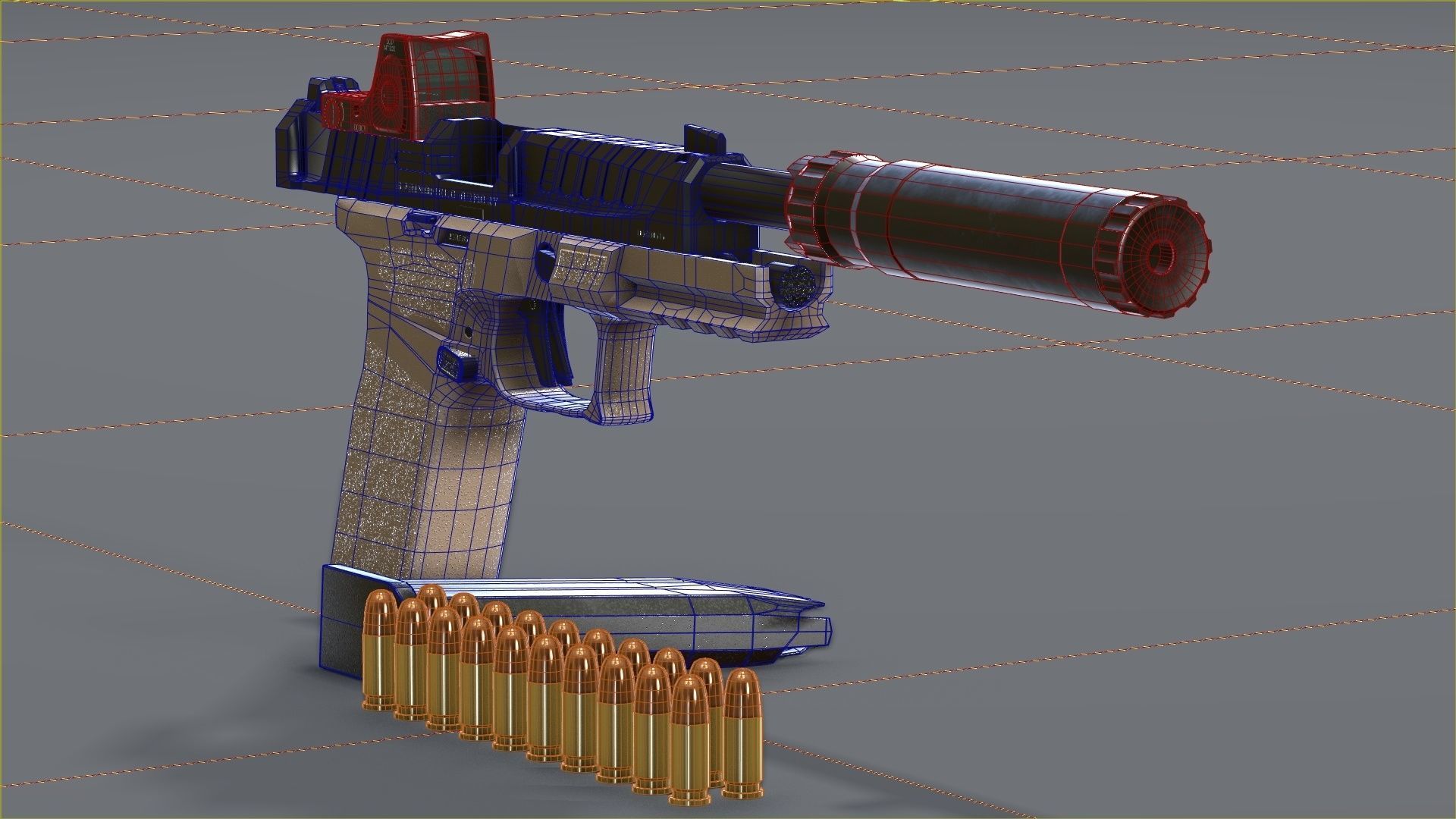 3D model Springfield Armory - Echelon threaded VR / AR / low-poly ...