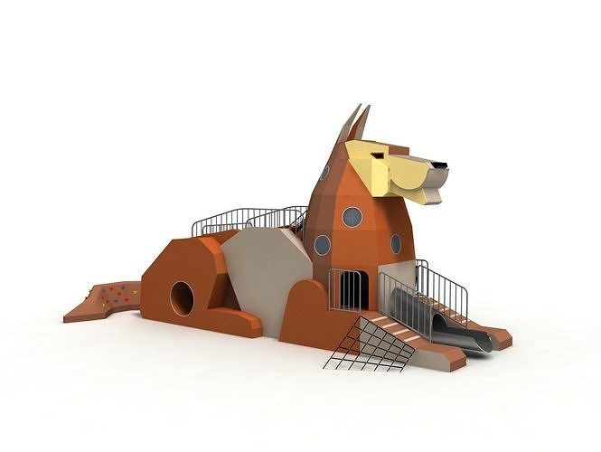 Animal theme dog children playground equipment 3D model | CGTrader